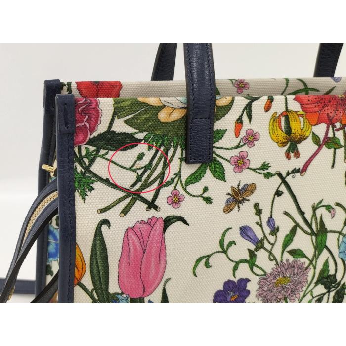 GUCCI 【中古】GUCCI フローラ 2WAYハンドバッグ レザー キャンバス 花柄 ネイビー 550141 : サカイのリサイクル ...