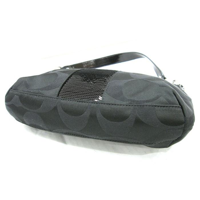 COACH シグネチャーストライプ ショルダーバッグ ブラック キャンバス×パテントレザー : サカイのリサイクルショップ - 通販 ...