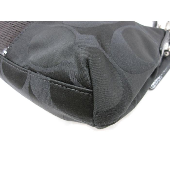 COACH シグネチャーストライプ ショルダーバッグ ブラック キャンバス×パテントレザー : サカイのリサイクルショップ - 通販 ...