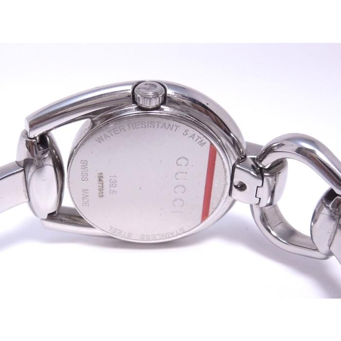 【中古】グッチ レディース腕時計 ホースビット ダイヤモンド ホワイトシェル文字盤 クォーツ SS 139.5 YA139504 ...