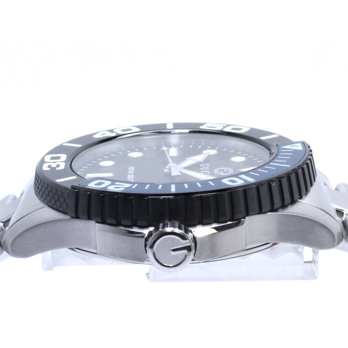 GUCCI 【中古】グッチ ダイバー メンズ腕時計 クォーツ デイト SS ブラック文字盤 126.2 YA126281 : サカイの ...