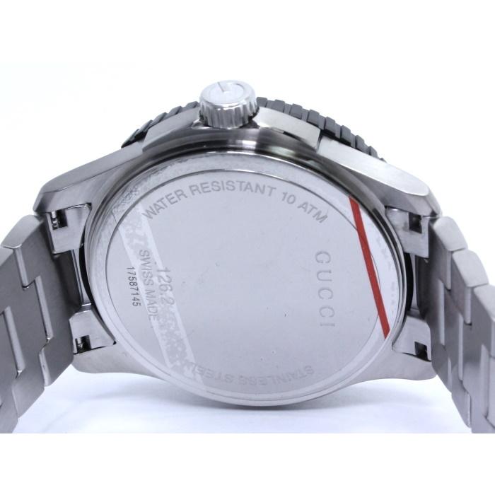 GUCCI 【中古】グッチ ダイバー メンズ腕時計 クォーツ デイト SS ブラック文字盤 126.2 YA126281 : サカイの ...