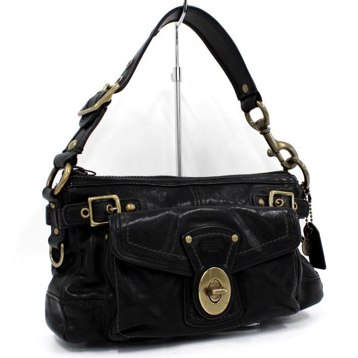 COACH 【中古】コーチ ショルダーバッグ レザー ブラック 11127 : サカイのリサイクルショップ - 通販 - Yahoo!ショッピング