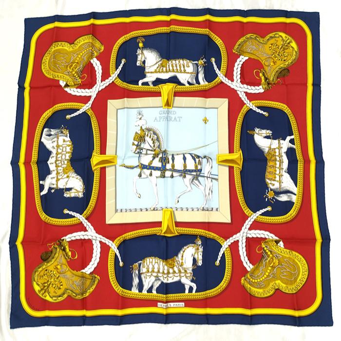 HERMES カレ 90 スカーフ 馬 シルク100％ : サカイのリサイクルショップ - 通販 - Yahoo!ショッピング