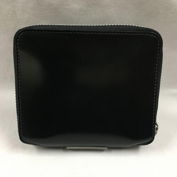 COMME des GARCONS 【中古】COMME ラウンドファスナー財布 8Z-M021-051 ミラーインサイド レザー ブラック ...