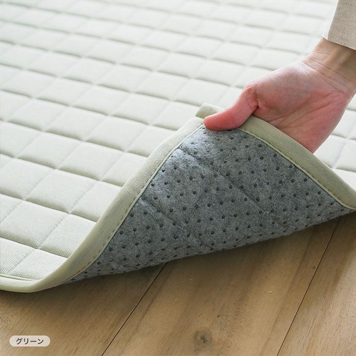 ラグ フレスク Mサイズ 約185×185cm 約2畳 アイボリー/グリーン 洗濯OK 滑り止め 軽量 床暖対応 スミノエ fresk : 憩ショップ - 通販 - Yahoo!ショッピング