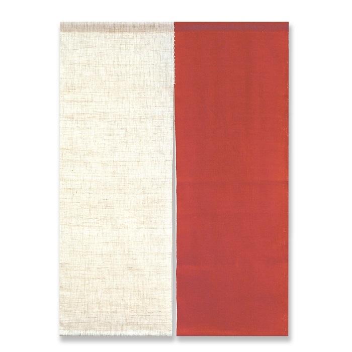 べんがら染 のれん 生成+べんがら TT（茶）90cm×120cm 麻（ラミ＋ヘンプ）100％ : 憩ショップ - 通販 - Yahoo!ショッピング