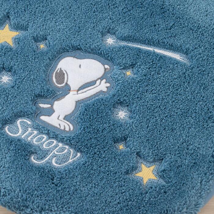 トイレタリー4点セット 星空スヌーピー 兼用ふたカバー＆トイレマット（2サイズ）&PHカバー&スリッパ ブルー/ブラウン ピーナッツ PEANUTS 特典付 :snoopy-hoshi ...