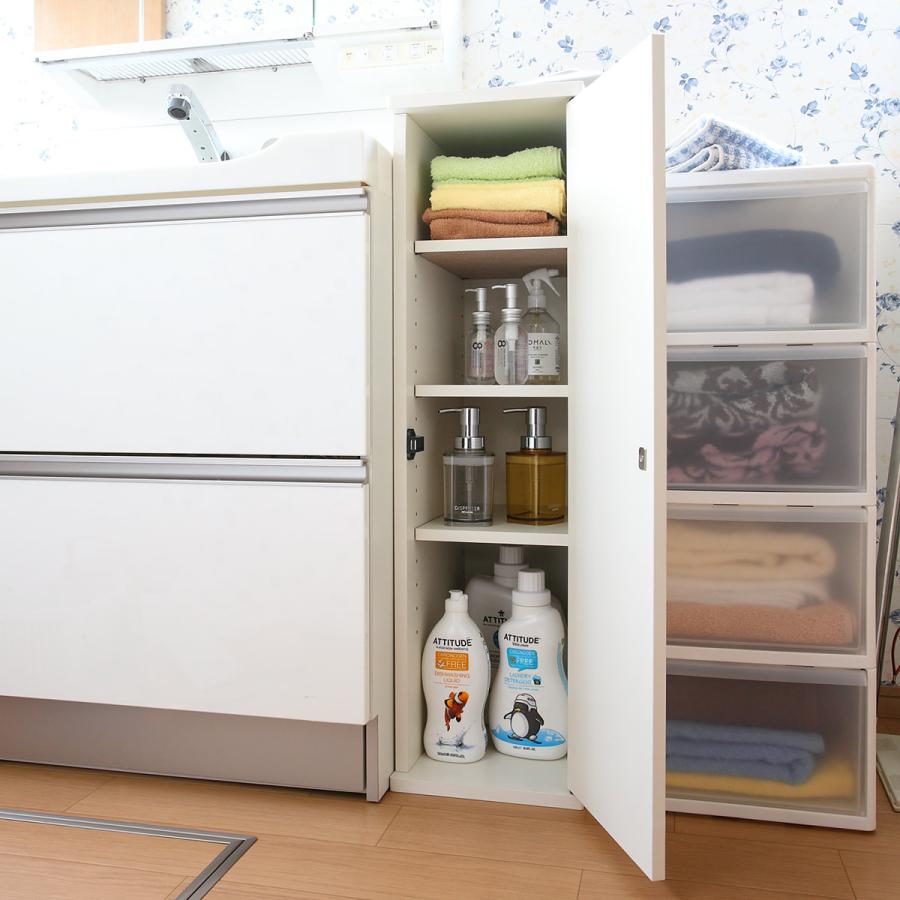 キッチン収納 すき間収納 スリムストッカー 4段 扉付 幅25cm （ 収納棚 すき間 隙間 スリムラック ホワイト シンプル 白 ） :265605:インテリアパレットヤフー店 - 通販 ...