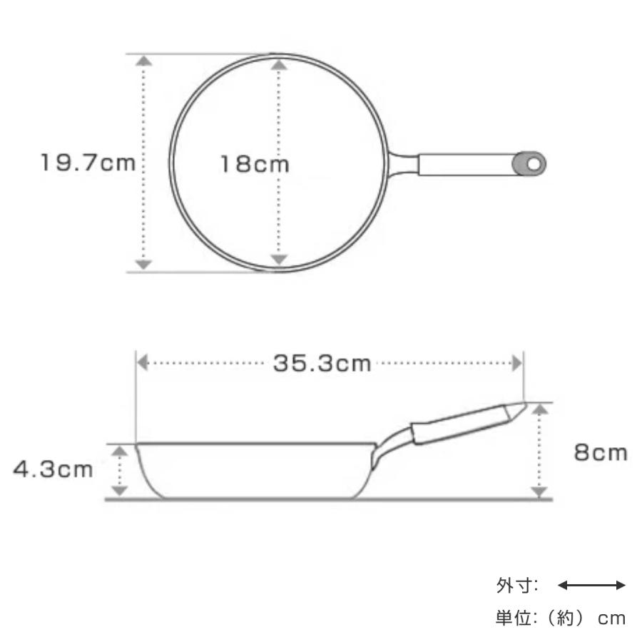 フライパン 18cm IH対応 IH-ルミエール UMIC 日本製 （ ガス火対応 浅型フライパン 金属ヘラOK ふっ素加工 フッ素加工 軽い ） : インテリアパレットヤフー店 - 通販 ...