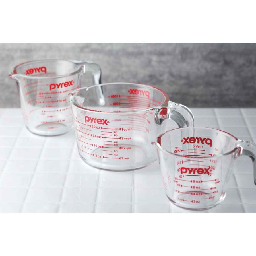 PYREX（パイレックス） 計量カップ 250ml 耐熱ガラス 取っ手付き メジャーカップ （ パイレックス 耐熱 ガラス 250 計量 カップ 目盛 食洗機 電子レンジ オーブン 対応 ...