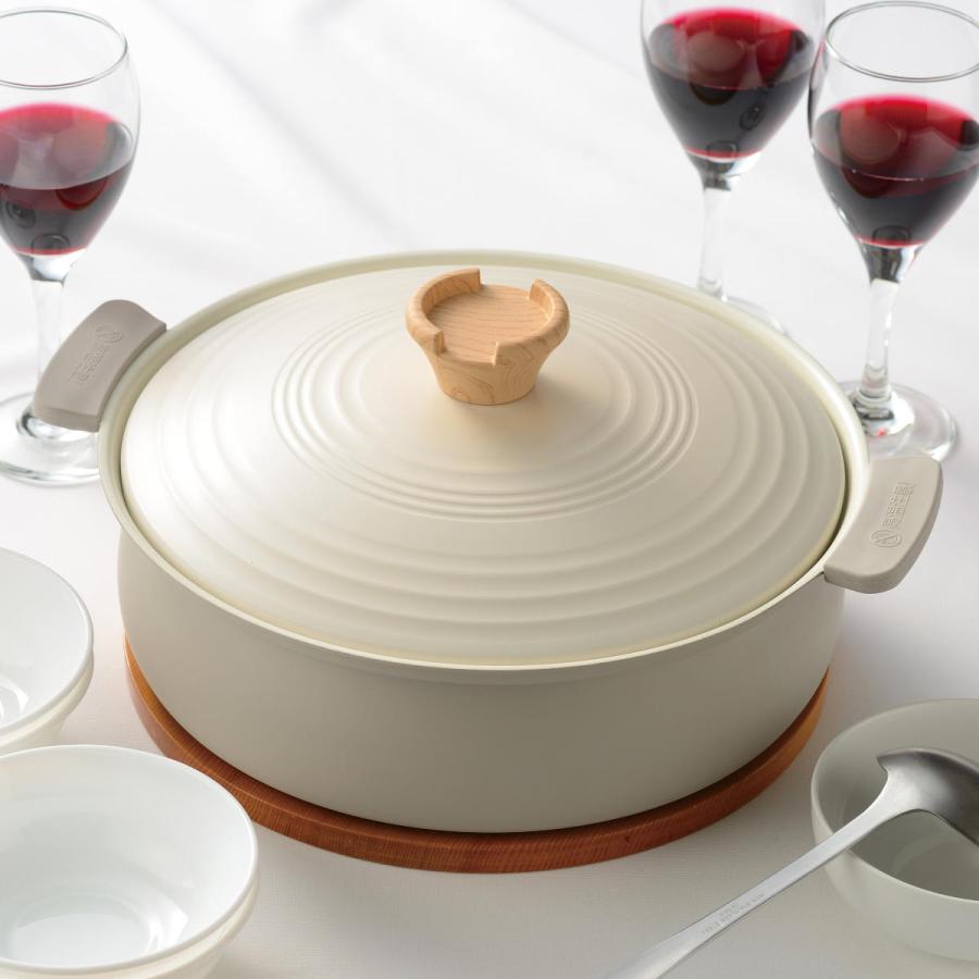 卓上鍋 27cm IH対応 軽いセラミック対応卓上鍋 （ ガス火 IH ih 対応 ガス火対応 両手鍋 両手なべ 鍋 蓋付き ひとり鍋 セラミック加工 ） : インテリアパレットヤフー店 ...