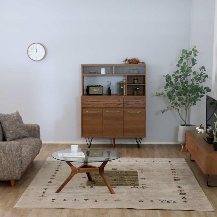 東馬 マルチキャビネット レッドオーク 無垢前板 RIGALA 約幅105cm （ キャビネット キッチン収納 収納 レンジ台 食器収納 天然木 日本製 完成品 ） : インテリアパレット ...