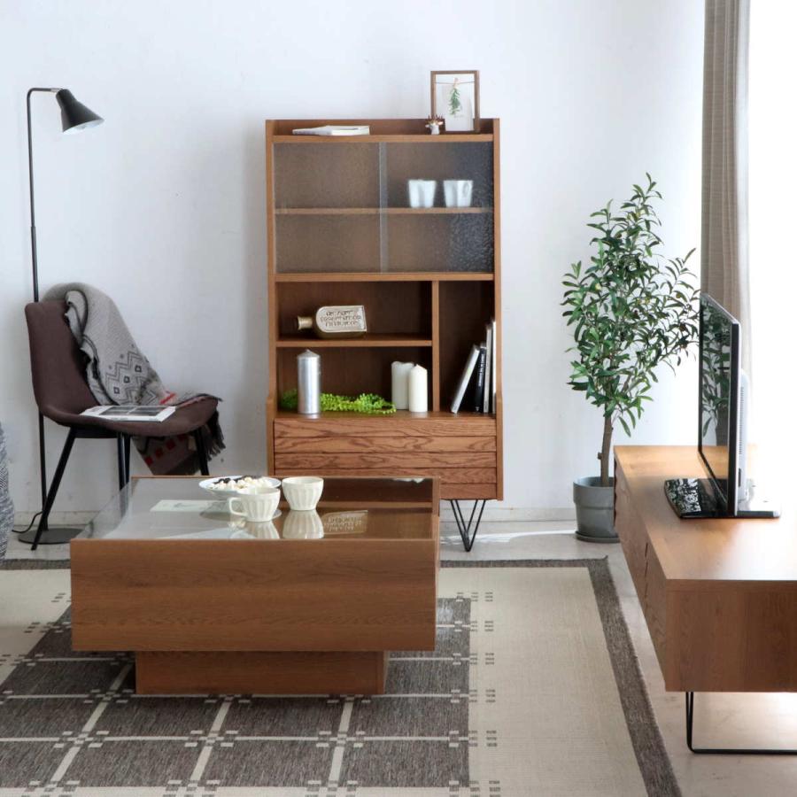 東馬 マルチキャビネット レッドオーク 無垢前板 RIGALA 約幅74cm （ キャビネット キッチン収納 収納 レンジ台 食器収納 天然木 日本製 完成品 ） : インテリアパレットヤフー ...