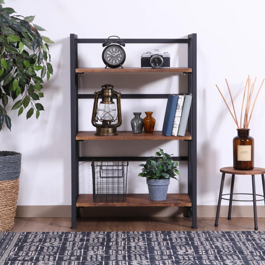 オープンラック 3段 フォールディングシェルフ エスタ 幅60cm :413412:インテリアパレットヤフー店 - 通販 - Yahoo!ショッピング