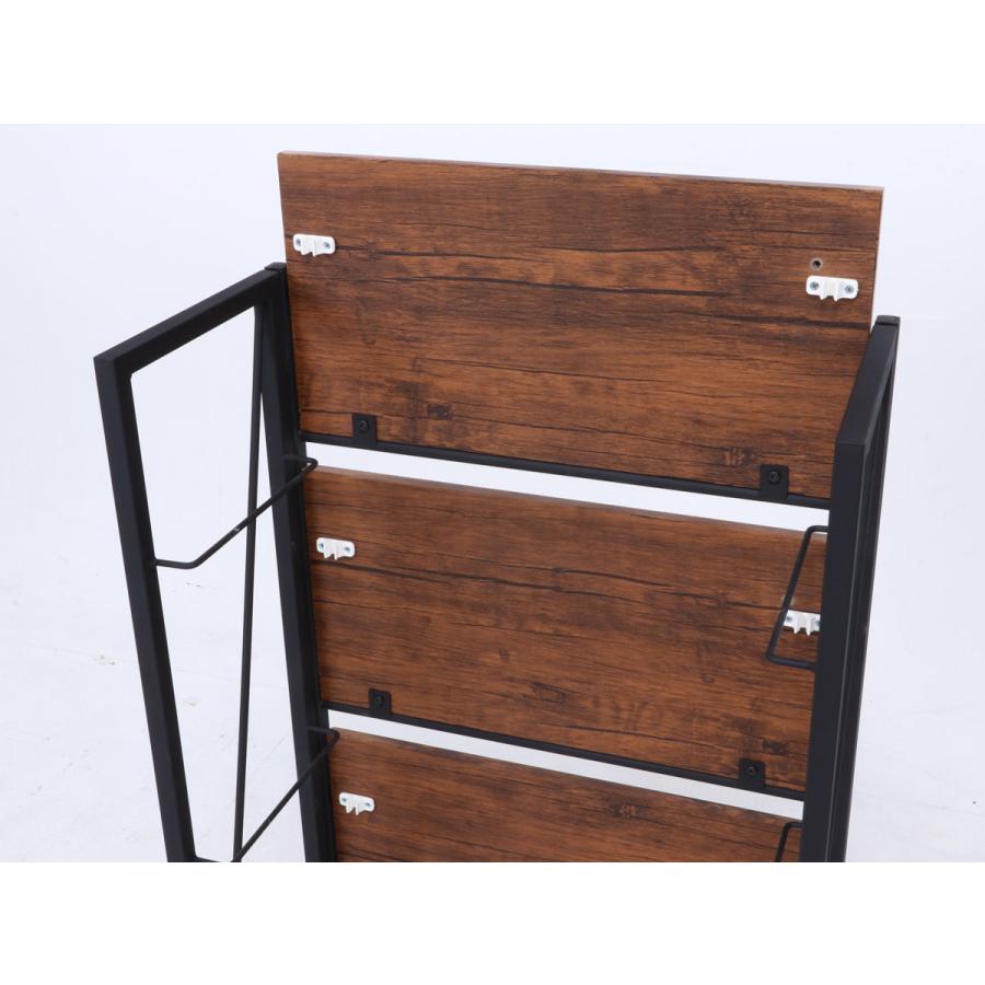 オープンラック 3段 フォールディングシェルフ エスタ 幅60cm :413412:インテリアパレットヤフー店 - 通販 - Yahoo!ショッピング