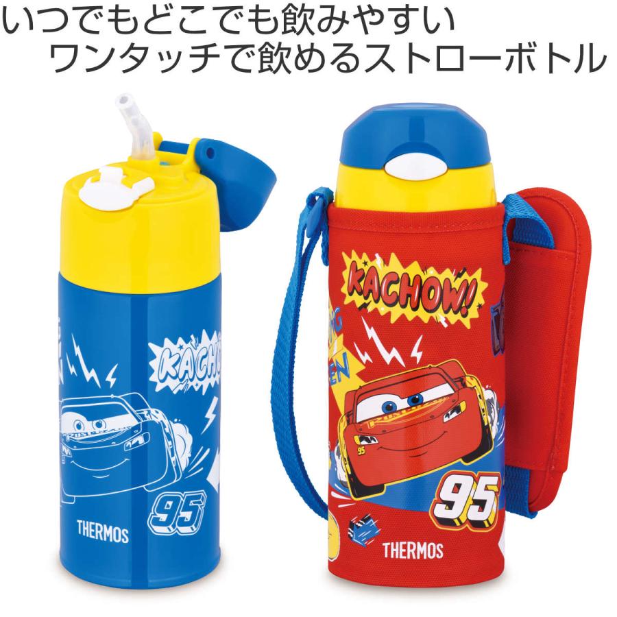 サーモス 水筒 キッズ 400ml ステンレス カーズ 真空断熱ストローボトル FHL-403FDS （ THERMOS 保冷 ワンプッシュ スポーツドリンク対応 子供 ） : 416166 ...