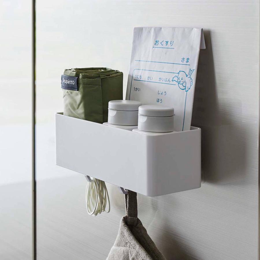 山崎実業 MIST フィルムフック ラック ミスト W18 （ 吸着 粘着 貼ってはがせる バスラック ケース ホルダー 小物入れ 小物ラック 幅18cm 吊り下げ ） : 416972 ...