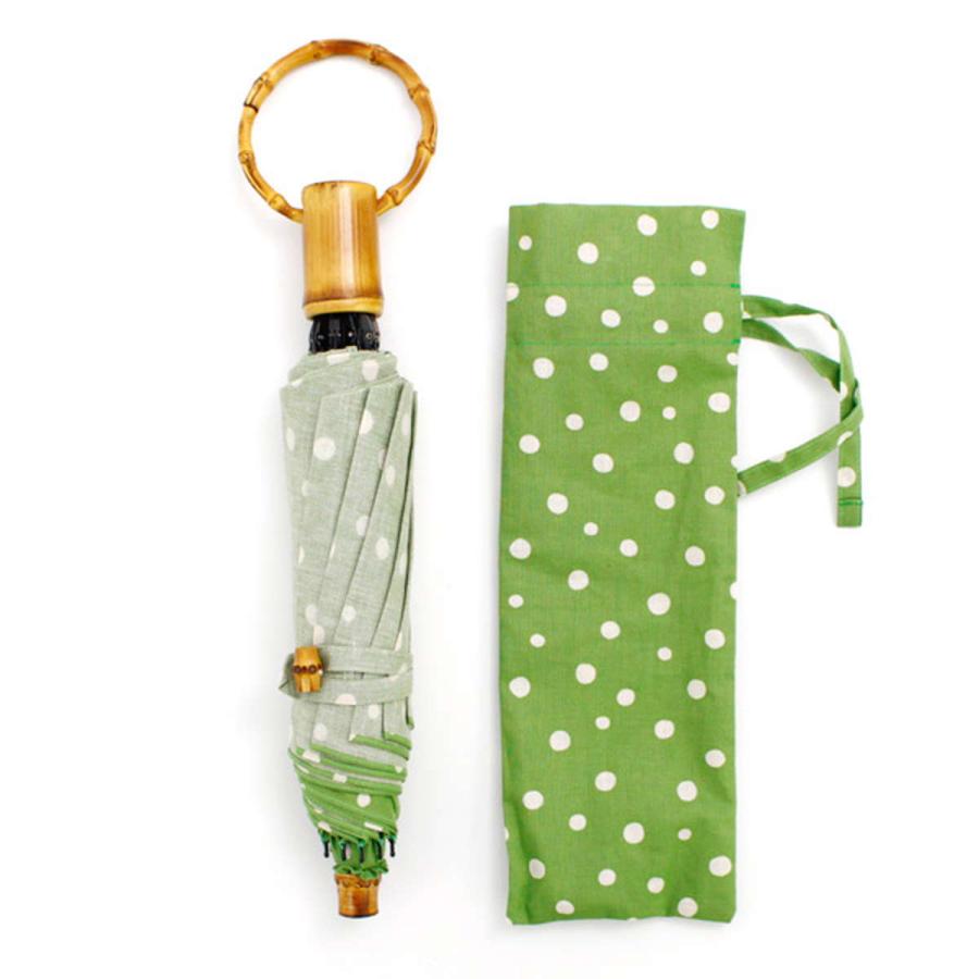 SUR MER（シュールメール） 日傘 綿麻シーチング水玉 折りたたみ