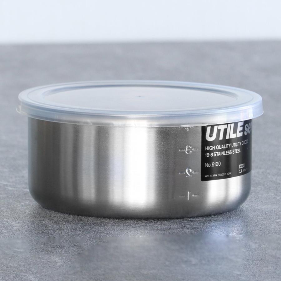 工房アイザワ 保存容器 880ml UTILE 目盛付丸容器 M （ aizawa 日本製 ステンレス 弁当箱 お弁当箱 目盛り 保存 容器 食品保存 丸型 ステンレス保存容器 ...
