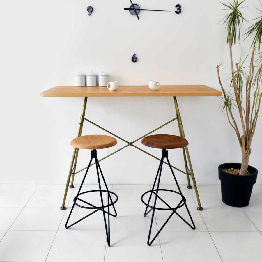 GART カウンターテーブル おしゃれ 天然木 ゴールドフレーム 高さ107.5cm （ ハイテーブル ハイタイプ バー カウンター テーブル 長方形 165×65cm ） : インテリア ...