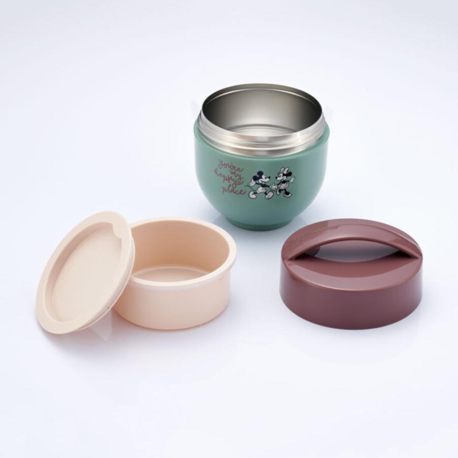 保温弁当箱 超軽量保温丼ランチジャー 540ml MKFRグレイッシュ （ ミッキー 弁当箱 フードポット 丼 どんぶり 携帯 持ち運び お ...