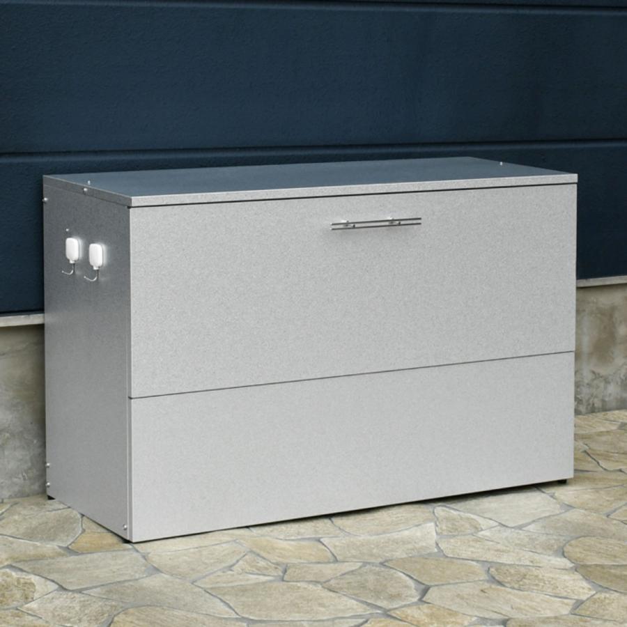 ゴミ収納庫 屋外用 274L オールガルバリウム 幅100×奥行56×高さ63.5cm （ ごみ箱 コンテナ 大容量 大型 ダストボックス 収納 屋外収納 ゴミ 収納庫 日本製 ...