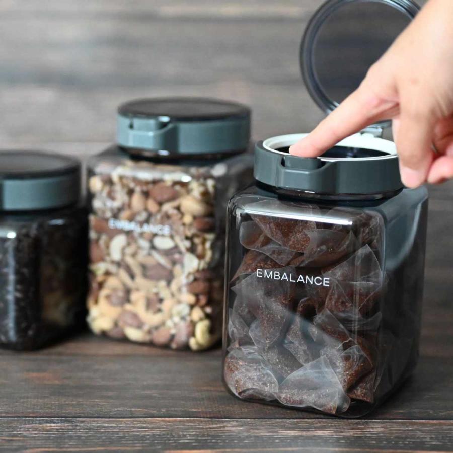 EMBALANCE 保存容器 1.6L プッシュアップコンテナ （ エンバランス プラスチック 食洗機対応 冷蔵 密閉 鮮度保持 1600ml ...