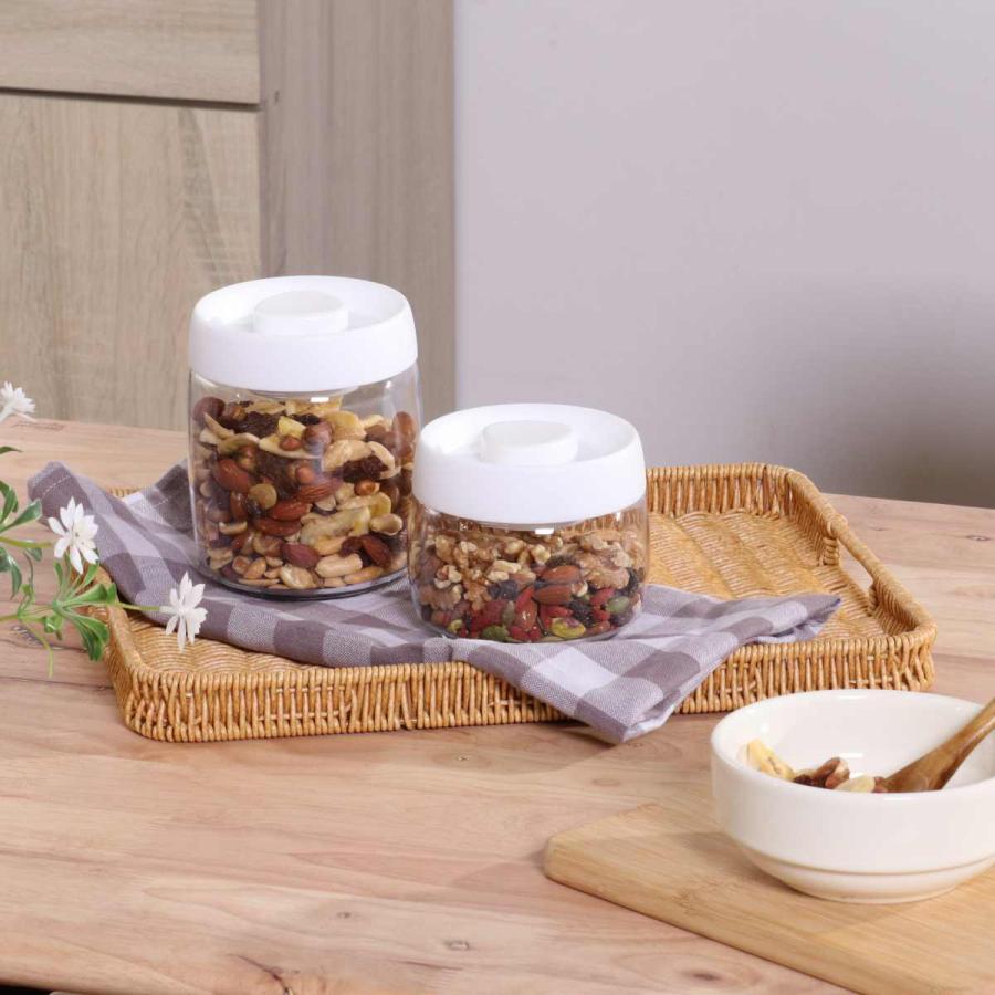 不二貿易 保存容器 800ml PUSH 空気が抜けるキャニスター （ 真空 密閉 プラスチック 真空キャニスター 密閉容器 保存 容器 ） : インテリアパレットヤフー店 - 通販 ...