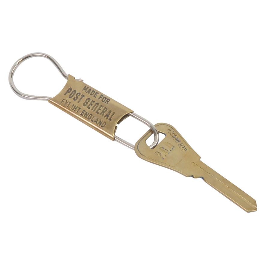 creer（ライズクリエイション） キーホルダー POST GENERAL ブラス キーホルダーウィズビンテージキー ダミーキー付き ヴィンテージ風 （ ポストジェネラル キーリング ...