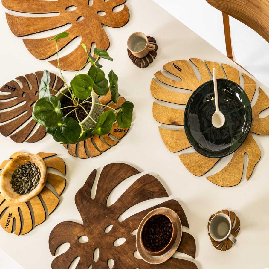 ブランド登録なし 鍋敷き 木製 ZICZAC BIRCH Trivet Monstera （ 木製鍋敷き なべ敷き 鍋敷 鍋しき 鍋置き ...