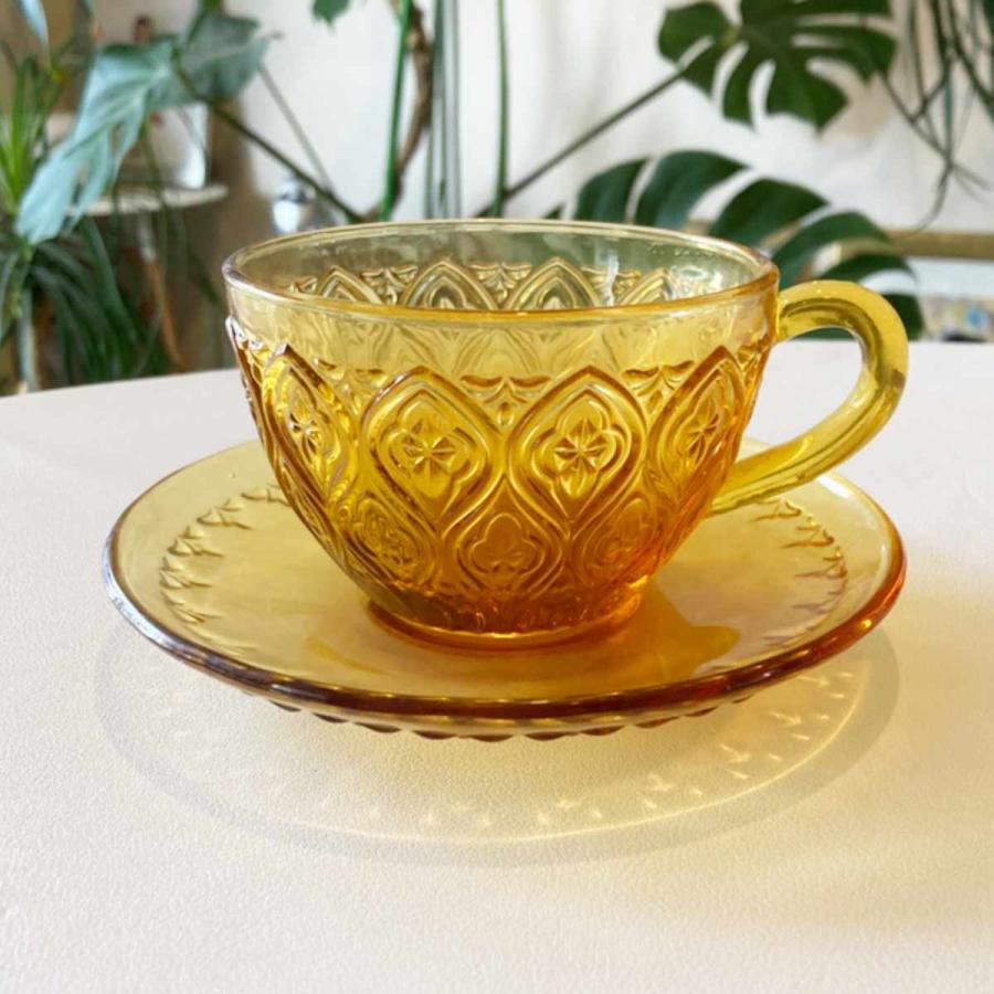 DULTON カップ＆ソーサー GLASS CUP ＆ SAUCER FIORE （ カップ ソーサー ガラスカップ ガラス おしゃれ かわいい レトロ ） : インテリアパレットヤフー店 ...