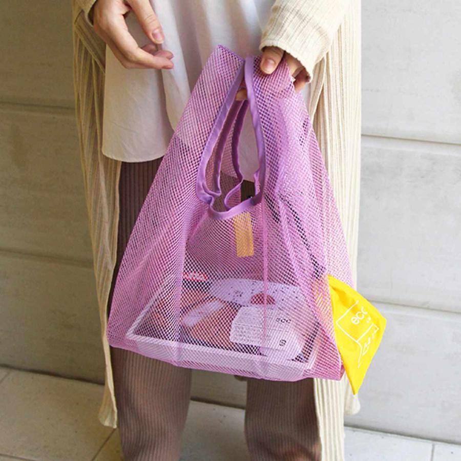 nicott エコバッグ ET メッシュ BAG マチ付き 収納袋付き （ マイバッグ トートバッグ 買い物バッグ レジ袋 レジバッグ 買い物袋 折りたたみ ） : インテリアパレットヤフー店 ...