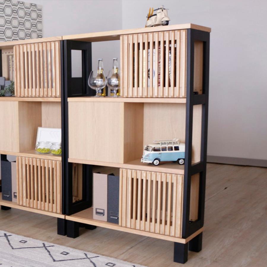 シェルフ 幅80cm 両面仕様 間仕切り 引き戸 完成品 （ 棚 ラック A4対応 収納 オープンシェルフ 飾り棚 ） : インテリアパレットヤフー店 - 通販 - Yahoo!ショッピング