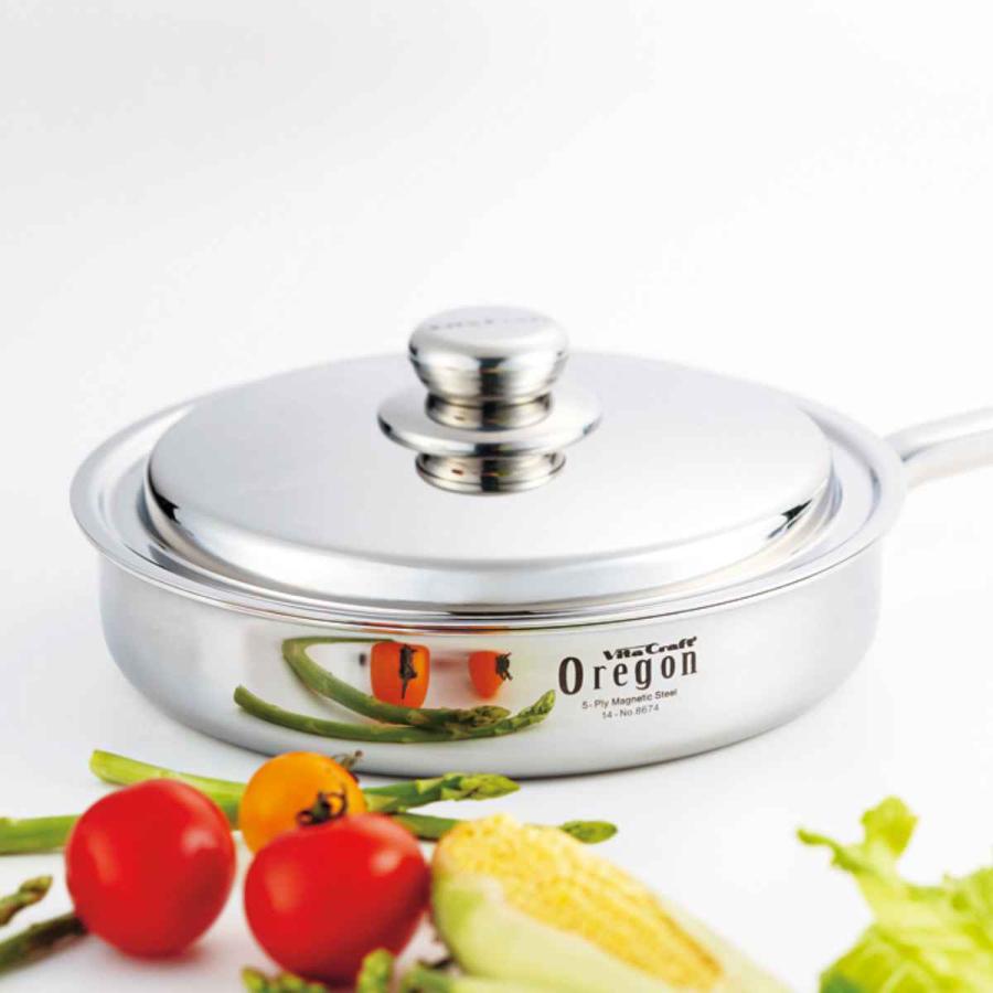 Vita Craft（ビタクラフト） フライパン 25.5cm IH対応 オレゴン No.8674 （ ビタクラフト ガス火対応 ステンレス 蓋付き 片手 鍋 ） : インテリアパレットヤフー ...