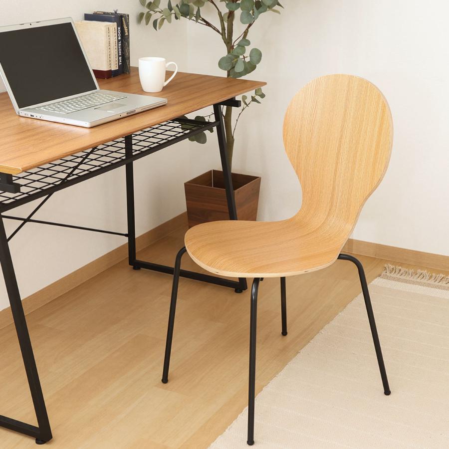 不二貿易（Fuji Boeki） ダイニングチェア 座面高45cm 2脚セット エピチェアー ブラックフレーム スタッキングチェア （ チェア ...