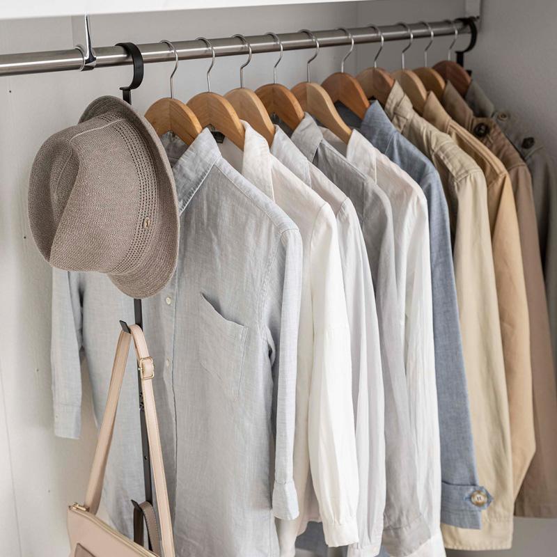 tower 伸縮収納力アップ2段ハンガー smart スマート 山崎実業 ハンガーラック ハンガーパイプ 後付け 洋服掛け クローゼットハンガー 5678 5679 爆買 : インテリア ...