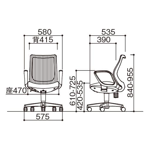 アイコ 事務用チェア OA-3215B-FBJ(FG3)YGN 1脚 : イーヅカ - 通販 - Yahoo!ショッピング