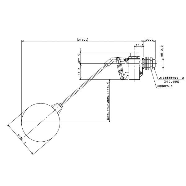 カクダイ 複式ボールタップ（水位調整機能つき） 660-032-13 : kd-660-032-13 : イーヅカ - 通販 - Yahoo!ショッピング