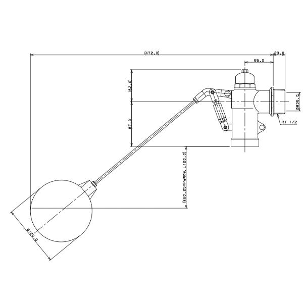 カクダイ 複式ボールタップ（水位調整機能つき） 660-032-40 : kd-660-032-40 : イーヅカ - 通販 - Yahoo!ショッピング