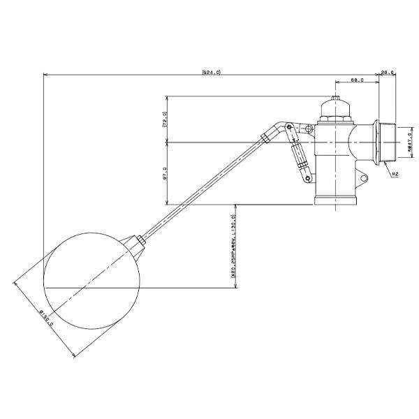 カクダイ 複式ボールタップ（水位調整機能つき） 660-032-50 : イーヅカ - 通販 - Yahoo!ショッピング