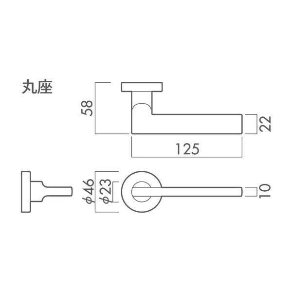 川口技研 62A レバーハンドル つや消しブラック 丸座・ディンプルシリンダー錠 BS：51mm LVS-62A-F5D-ZB : イーヅカ - 通販 - Yahoo!ショッピング
