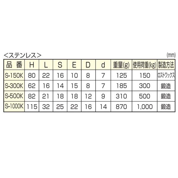 ひめじや 重量フック（S2311） S-150K 1個 : イーヅカ - 通販 - Yahoo!ショッピング