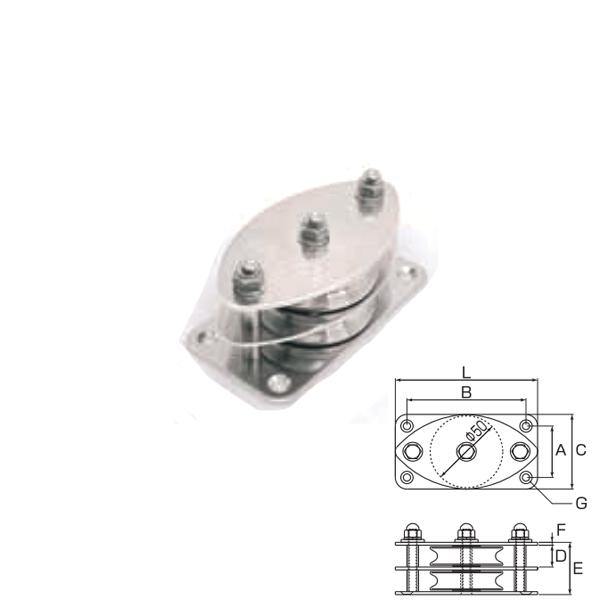 ひめじや 固定ブロックヨコ型 2車 50mm K50-4（鉄白） 1個 :mm-061102821:イーヅカ - 通販 - Yahoo!ショッピング