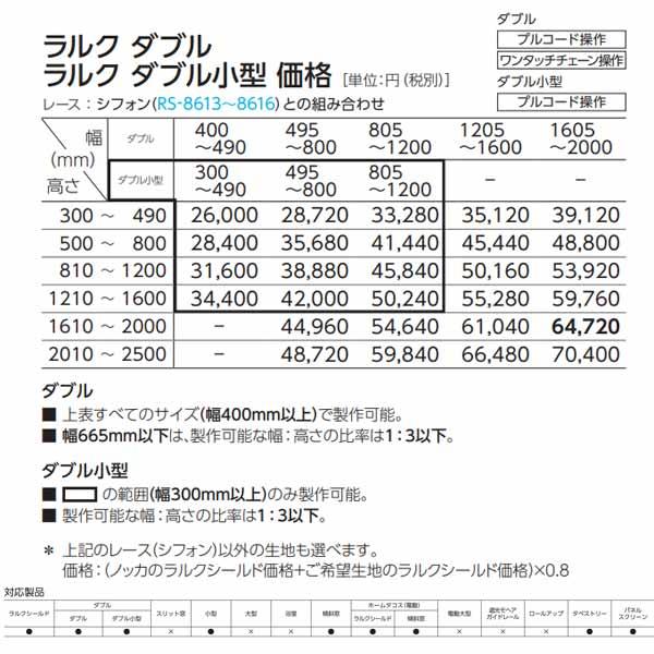 タチカワ ロールスクリーン ラルク ダブル小型 ノッカ RS-80439 | RS-8044 幅300〜490mm 高さ1210〜1600mm :tb-rs8043b010:イーヅカ - 通販 ...