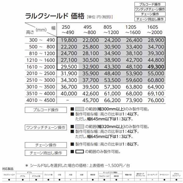 タチカワ ロールスクリーン ラルクシールド コルダ RS-8049 | RS-8050 幅1205〜1600mm 高さ300〜490mm :tb-rs804904:イーヅカ - 通販 ...