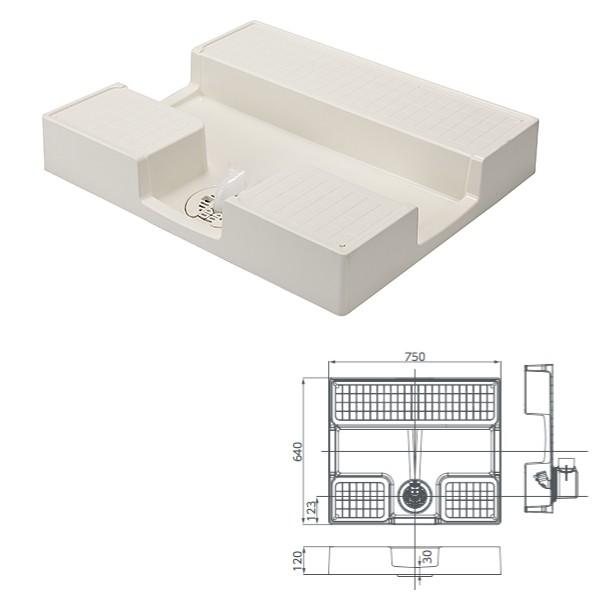 テクノテック かさ上げ防水パン イージーパン TPD750-CW1 W750×D640×H120 アイボリーホワイト : イーヅカ - 通販 - Yahoo!ショッピング
