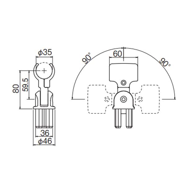 シロクマ ABC-45シリーズ グリップ ABH-13 支柱45 : イーヅカ - 通販 - Yahoo!ショッピング