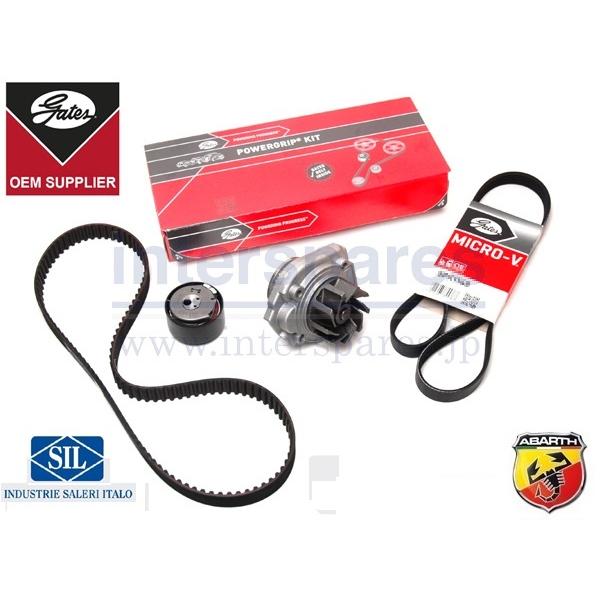 アバルト 500 / 500C 型式 312141 312142 純正OEM タイミングベルト キット & 対策 ウォーターポンプ + ファン ...