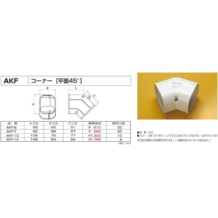 バクマ工業 AKF-10 エアコン配管化粧カバー スマートダクト ADシリーズ コーナー 平面45° : akf-10 : IPX - 通販 ...